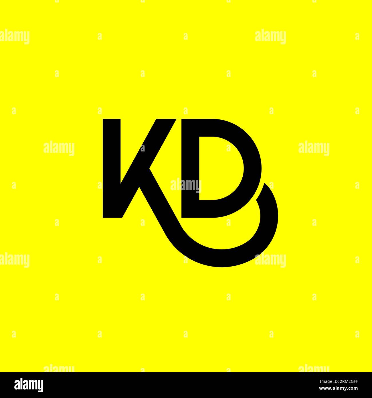 KD letter logo design on black background. KD creative initials letter ...