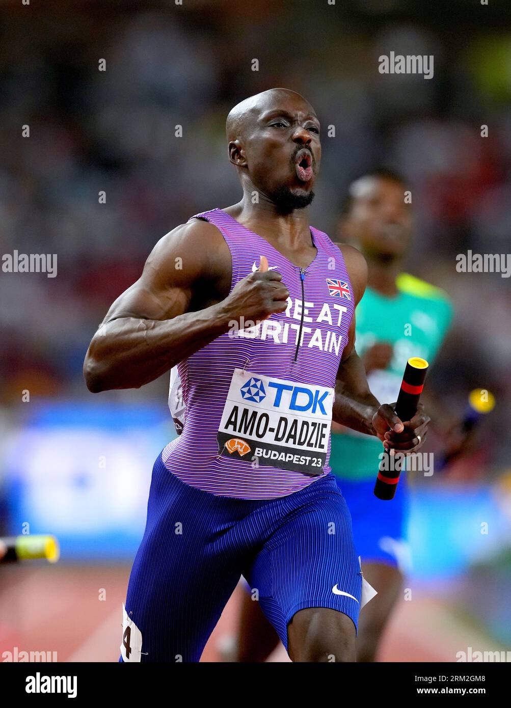 Great Britain's Eugene Amo-Dadzie finishes fourth in the Men's 4x100 ...