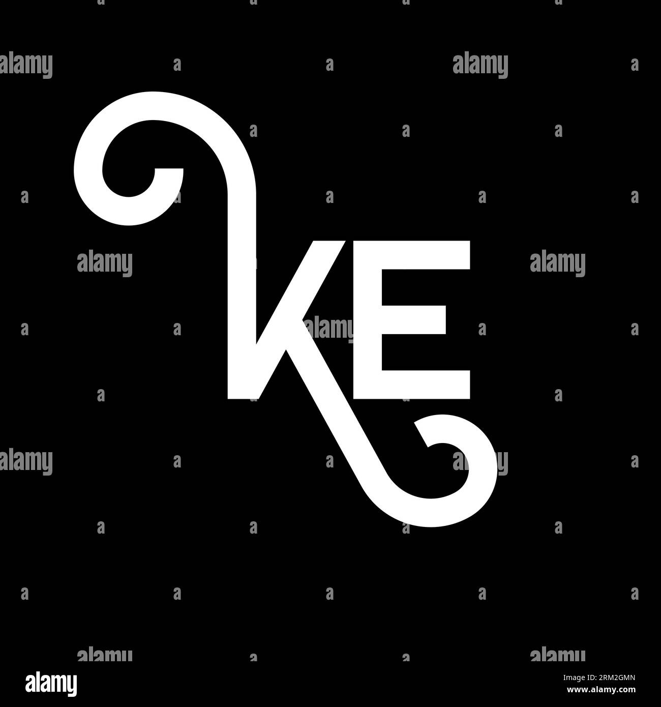 KE letter logo design on black background. KE creative initials letter ...