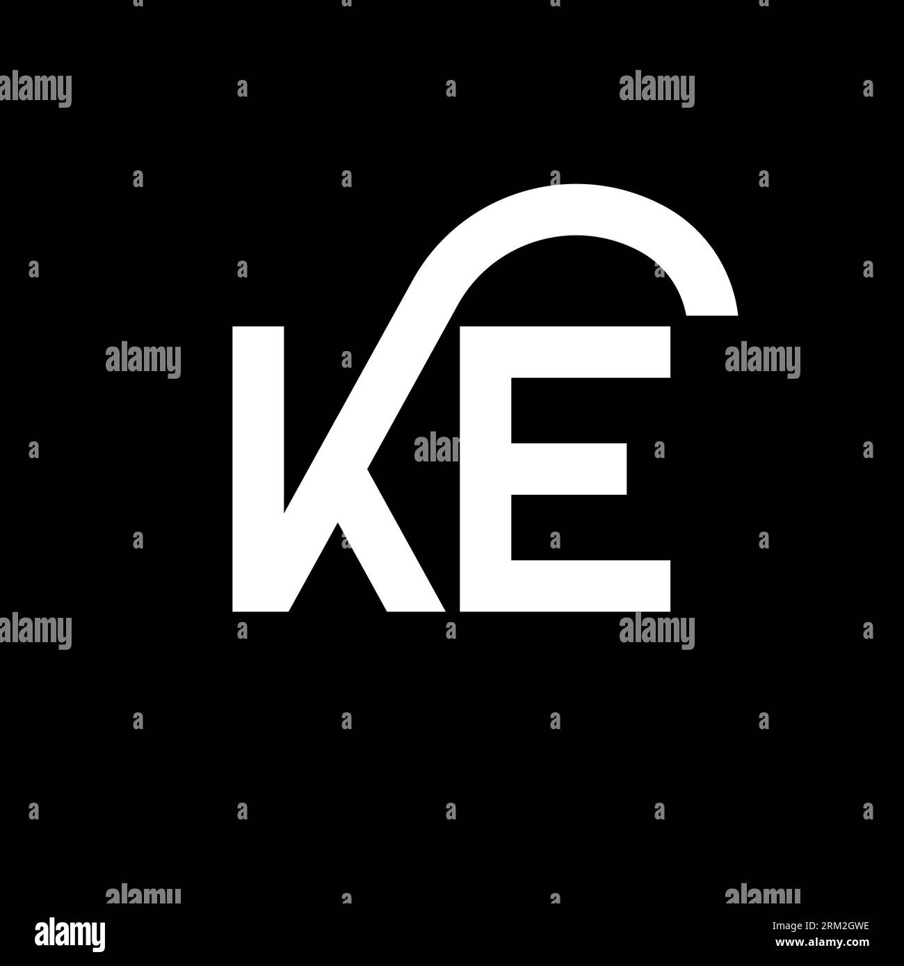 KE letter logo design on black background. KE creative initials letter ...
