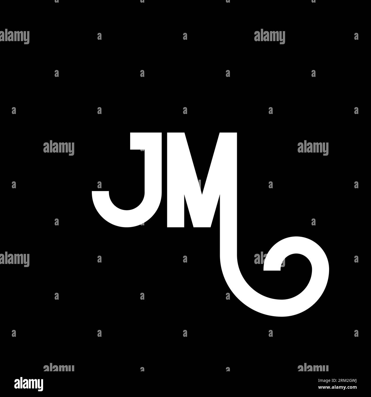 JM letter logo design on black background. JM creative initials letter ...