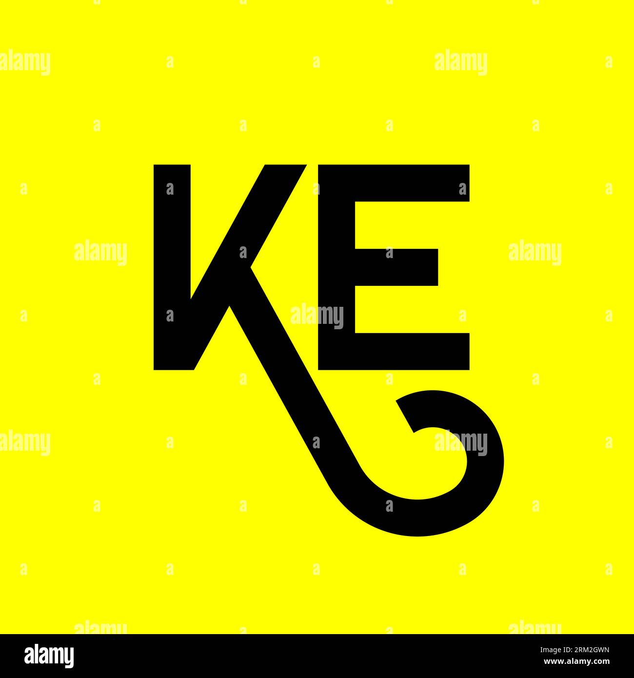 KE letter logo design on black background. KE creative initials letter ...