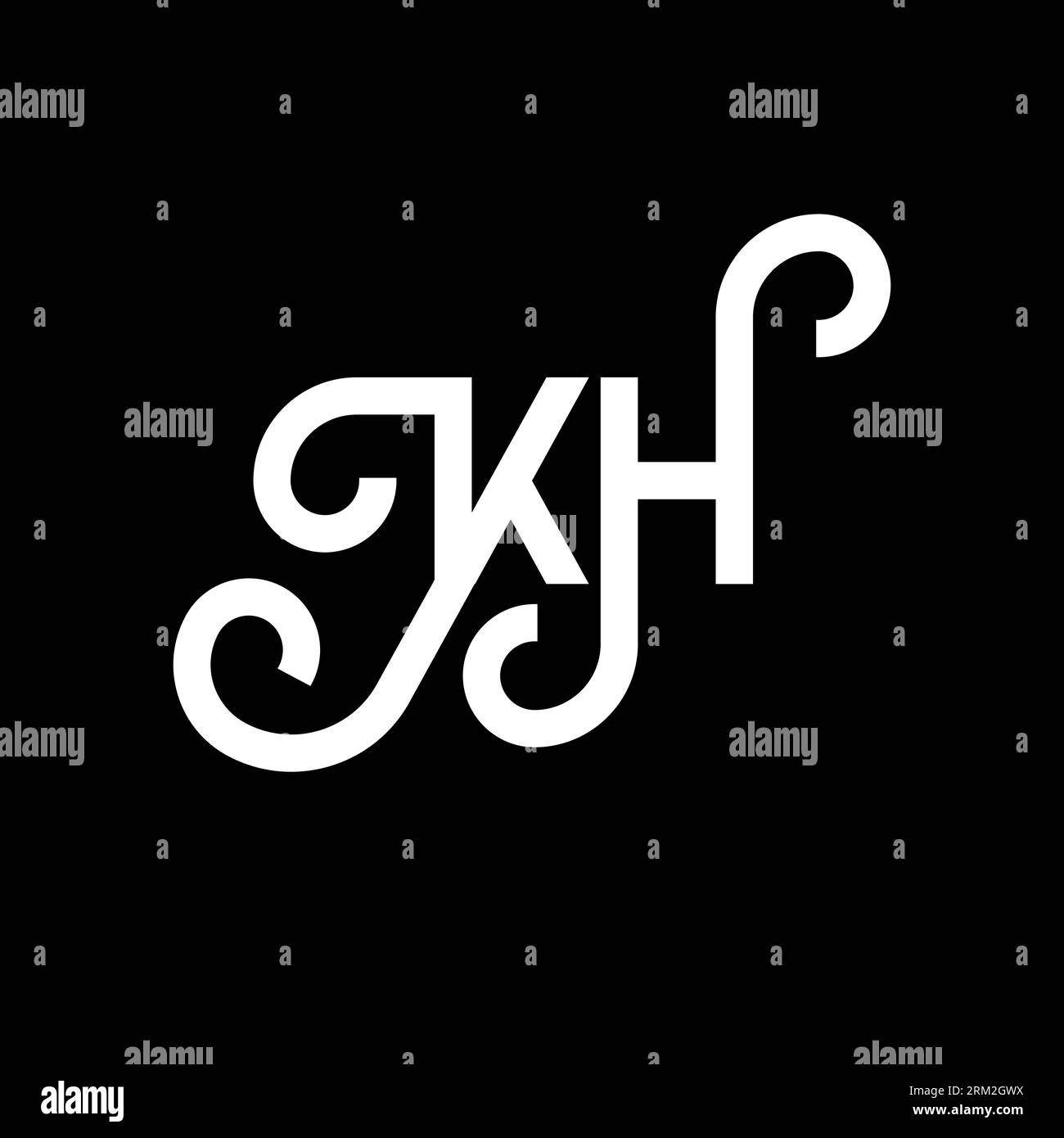 KH letter logo design on black background. KH creative initials letter ...