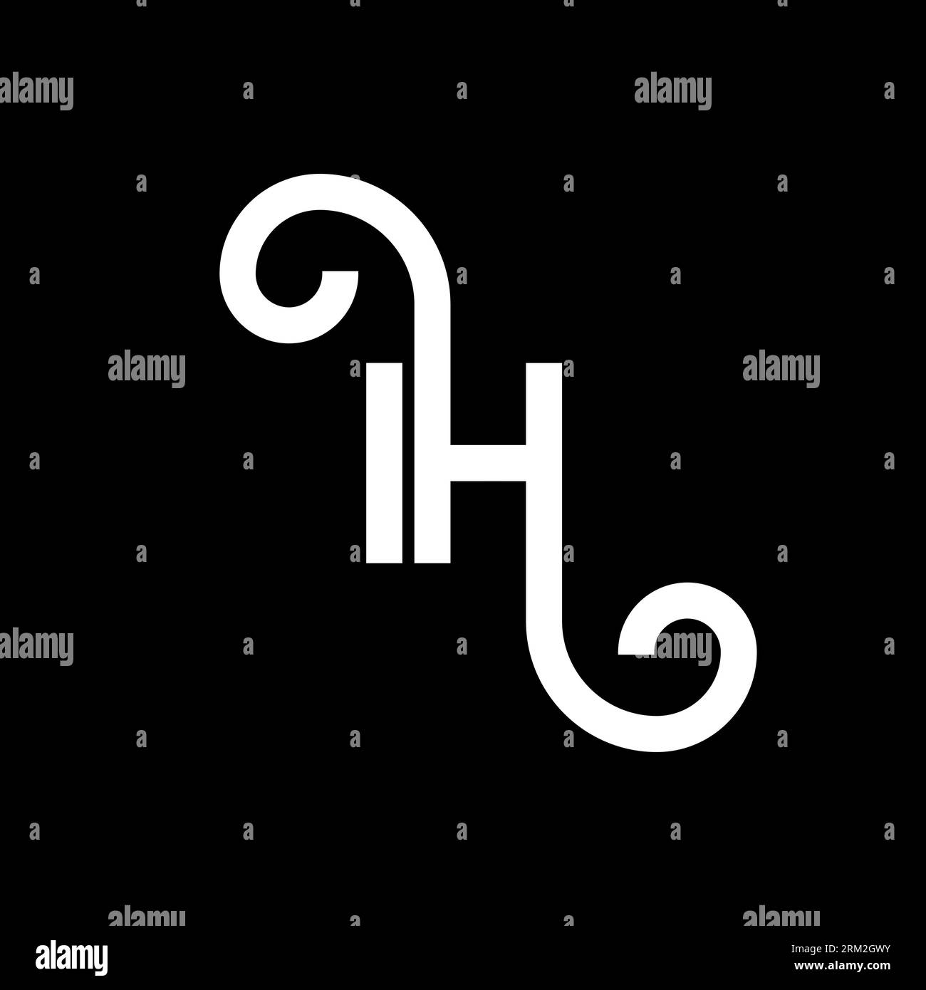 IH letter logo design on black background. IH creative initials letter ...