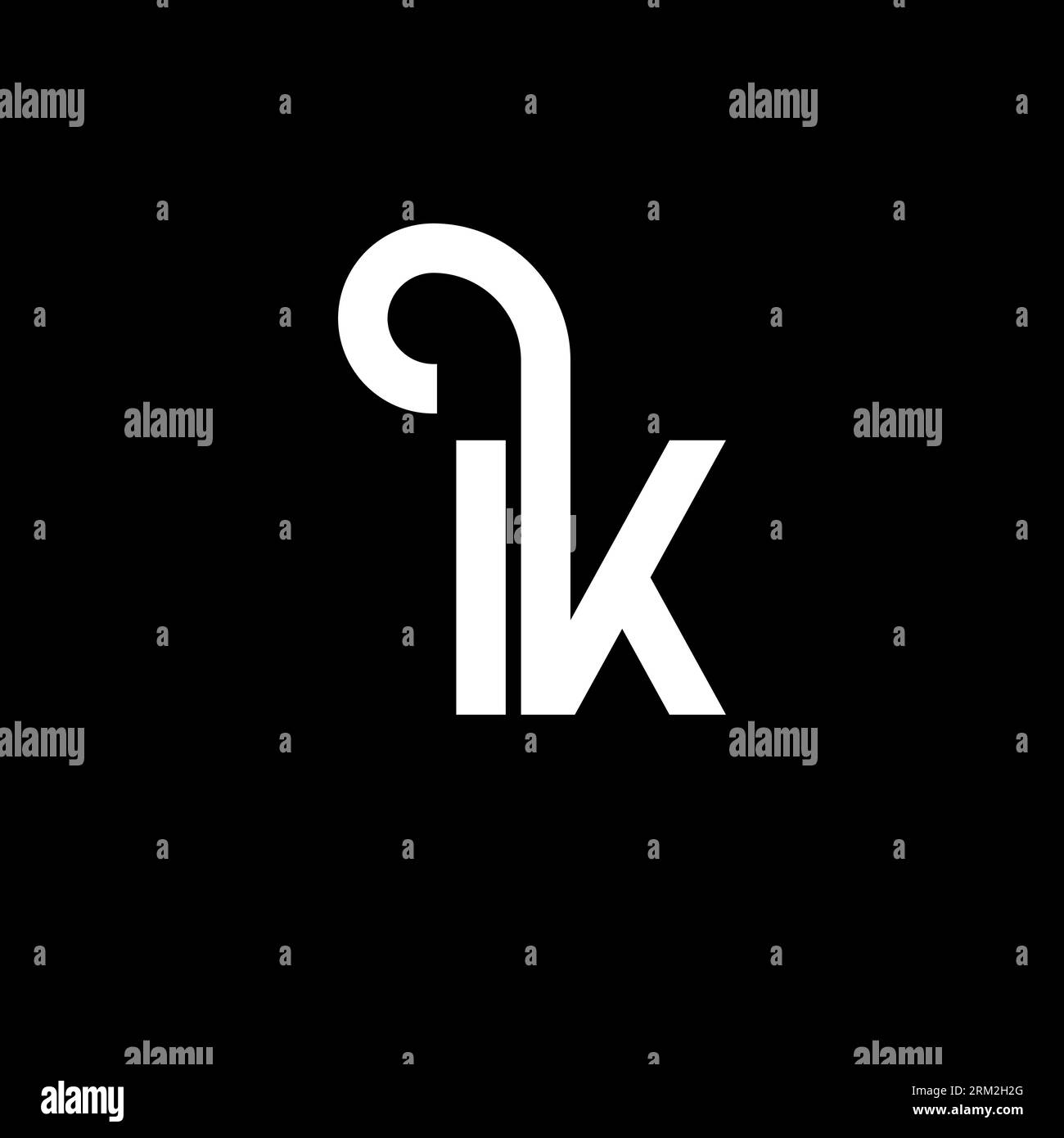 IK letter logo design on black background. IK creative initials letter ...