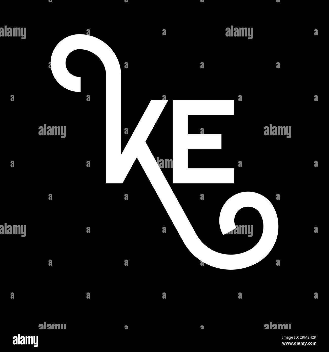 KE letter logo design on black background. KE creative initials letter ...