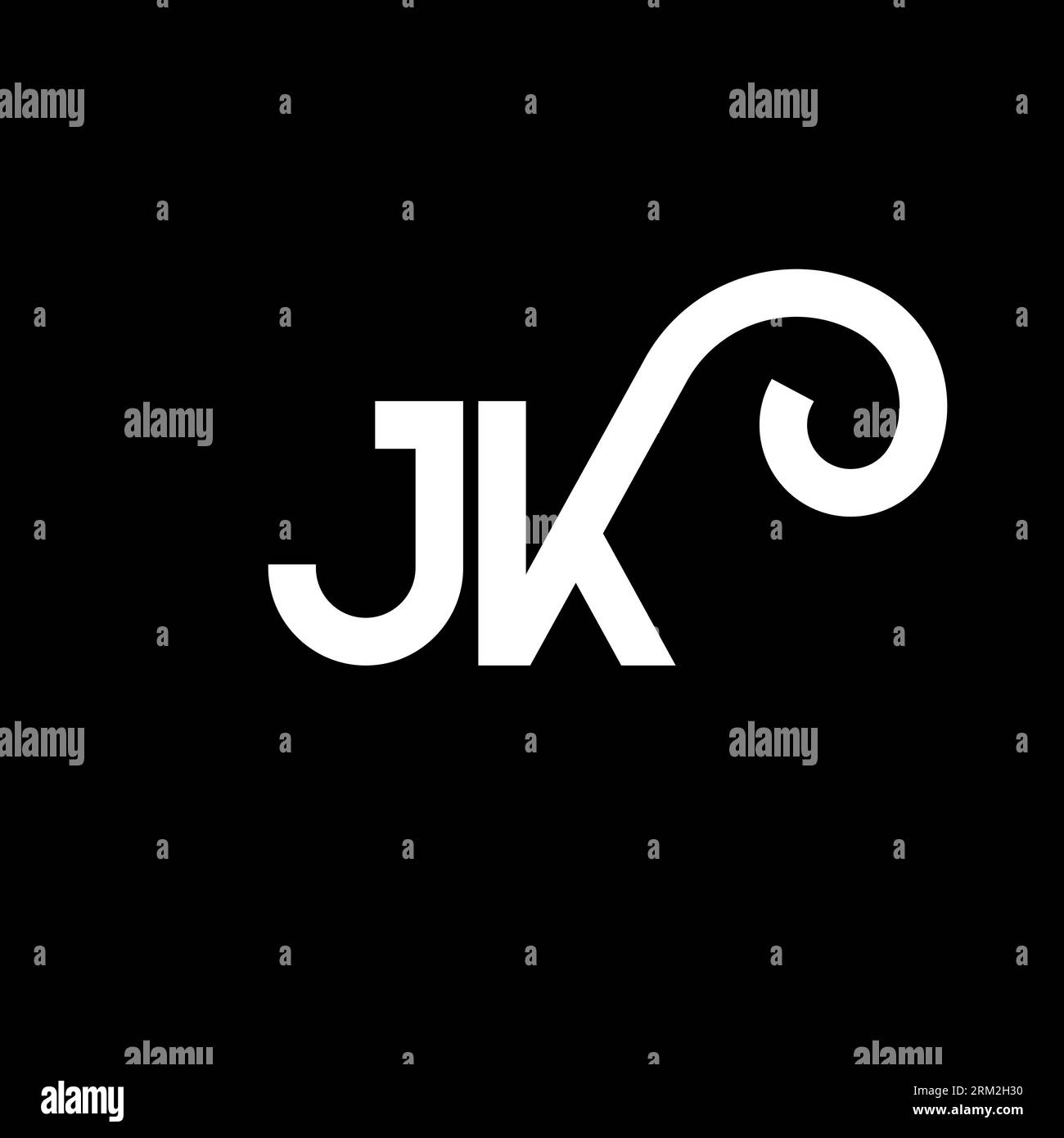 JK letter logo design on black background. JK creative initials letter ...