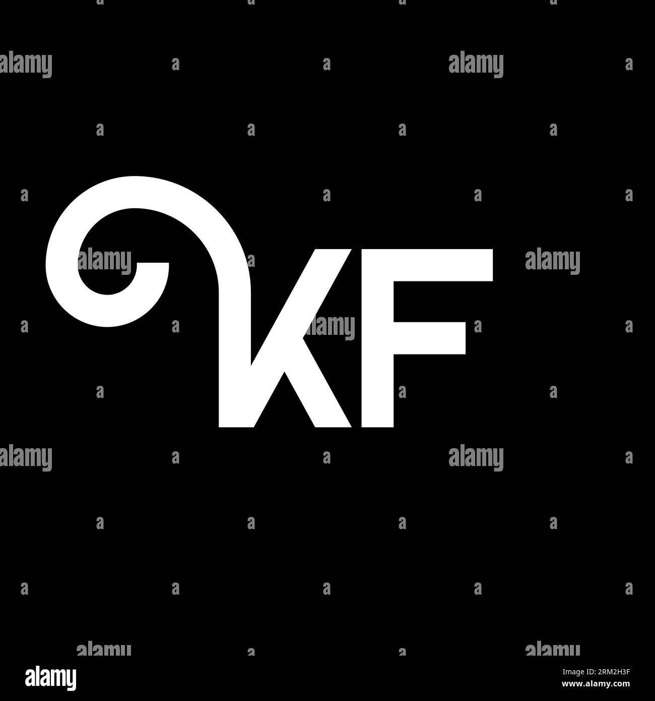 KF letter logo design on black background. KF creative initials letter ...