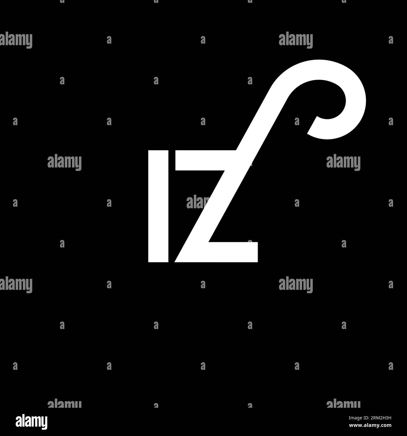 IZ letter logo design on black background. IZ creative initials letter ...