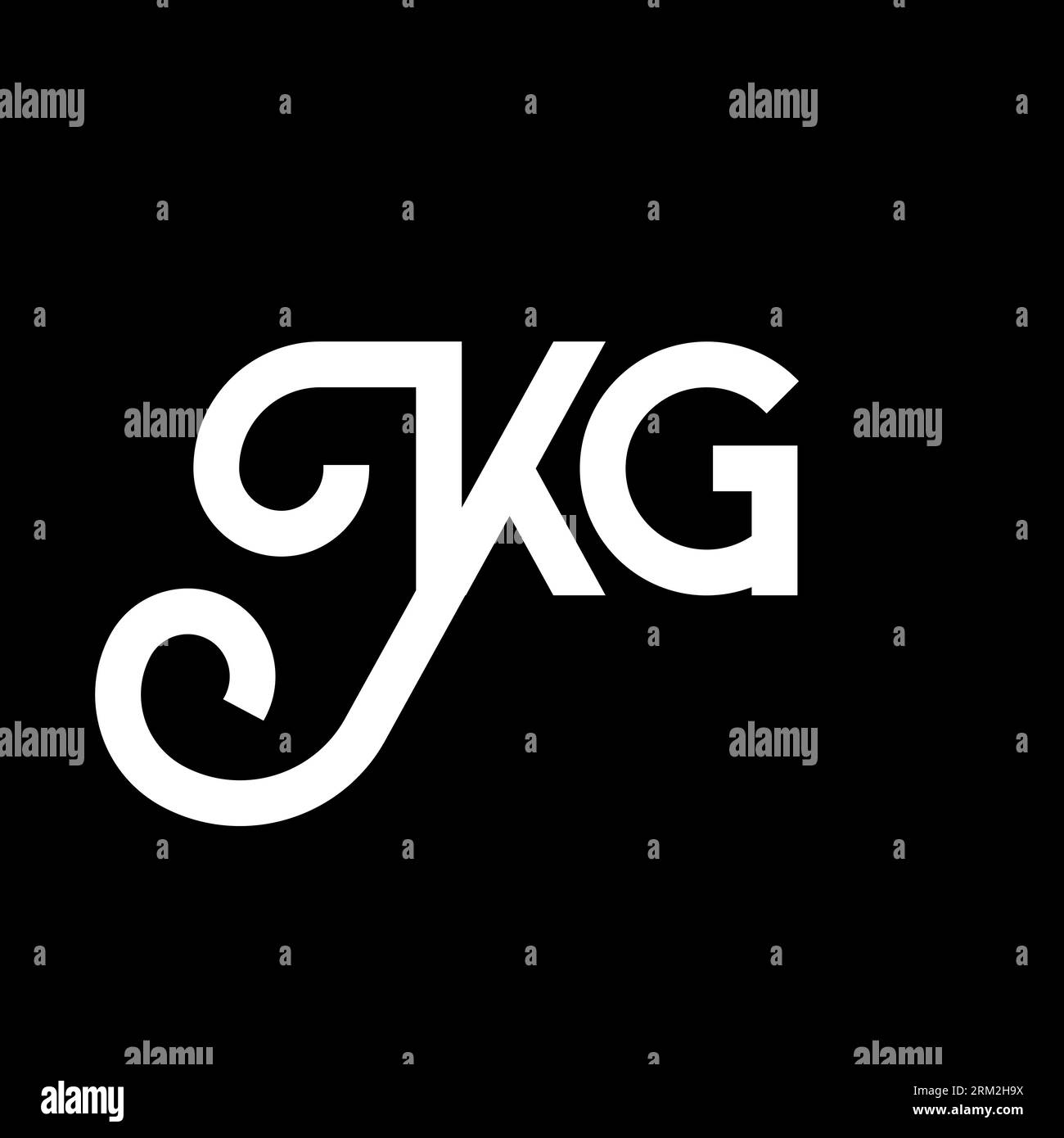 KG letter logo design on black background. KG creative initials letter ...