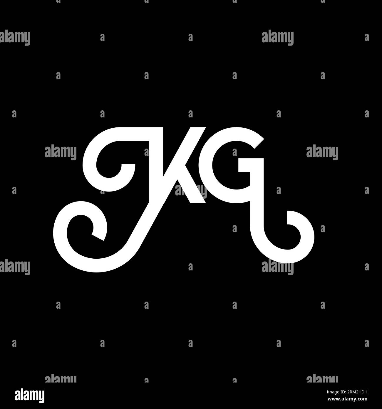 KG letter logo design on black background. KG creative initials letter ...