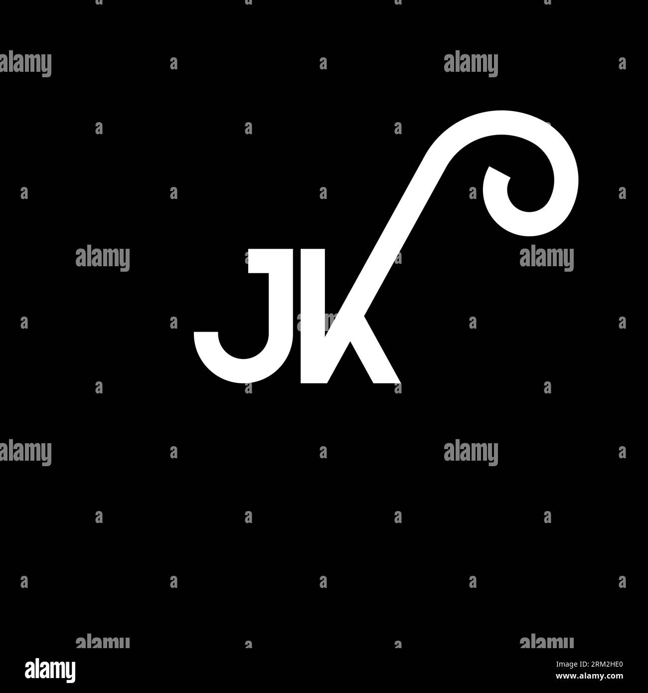 JK letter logo design on black background. JK creative initials letter ...