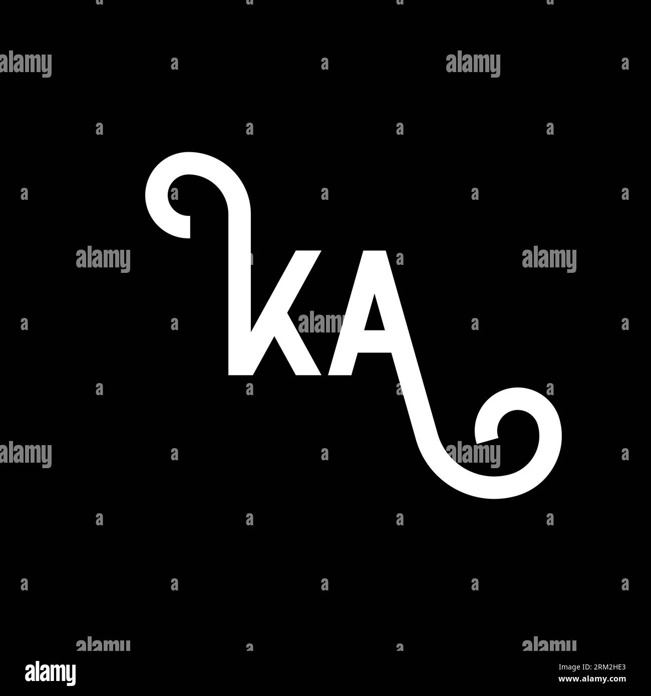 KA letter logo design on black background. KA creative initials letter ...