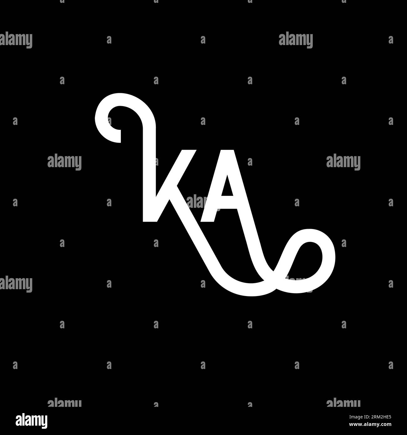 KA letter logo design on black background. KA creative initials letter ...