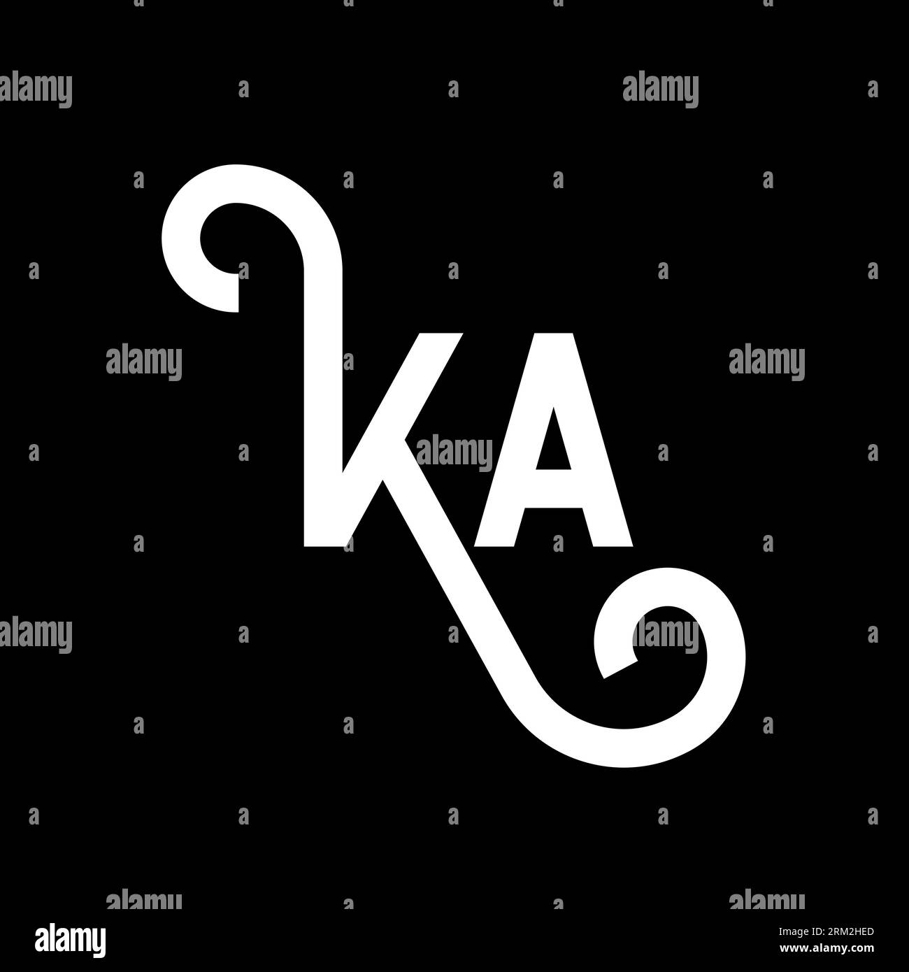 KA letter logo design on black background. KA creative initials letter ...