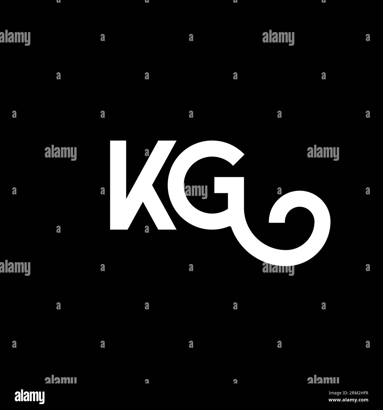 KG letter logo design on black background. KG creative initials letter ...