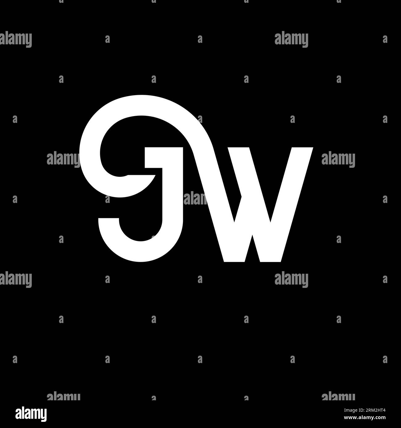 JW letter logo design on black background. JW creative initials letter logo concept. jw letter ...
