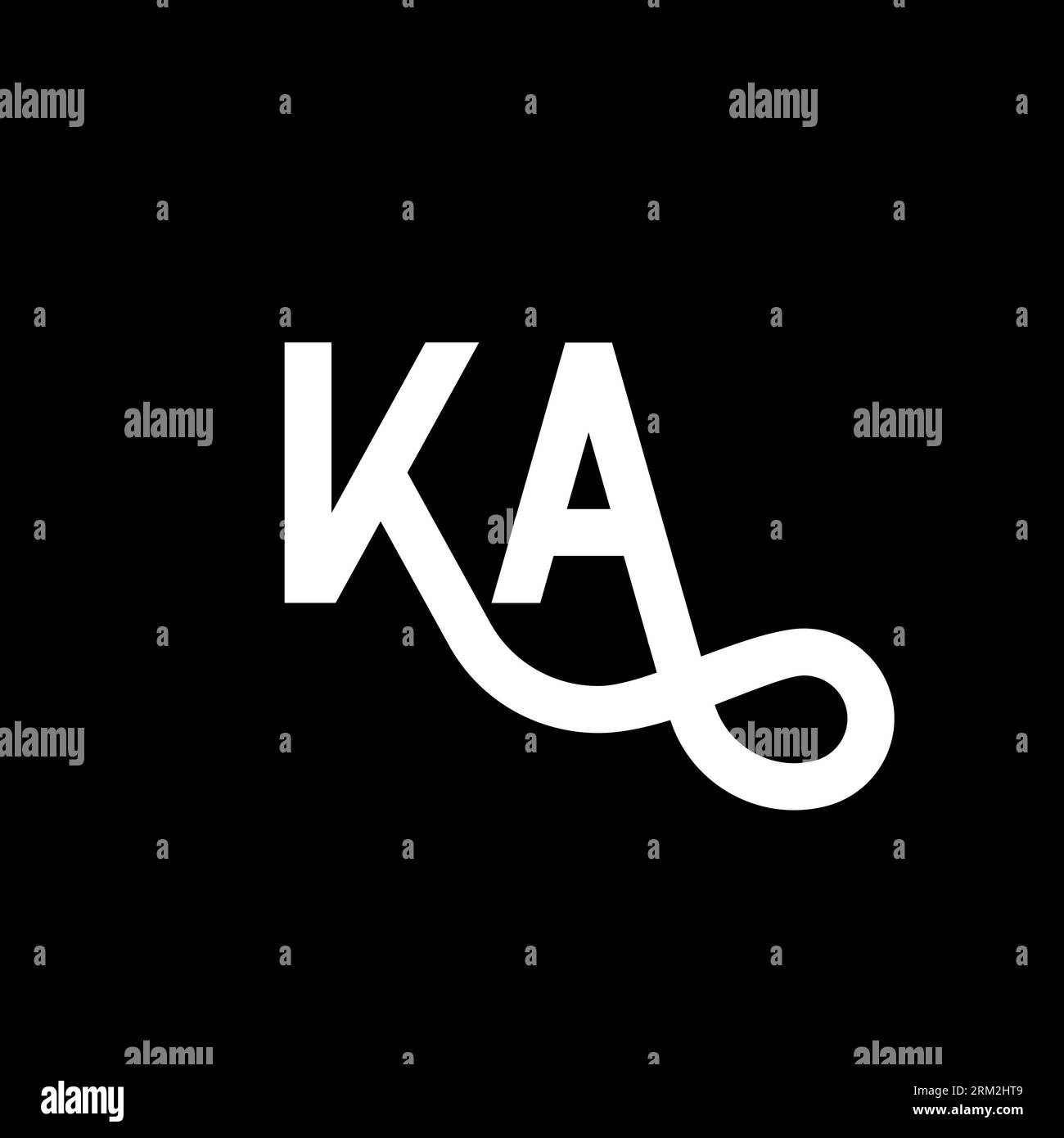 KA letter logo design on black background. KA creative initials letter ...