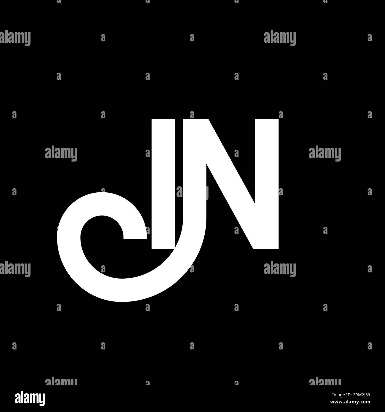 IN letter logo design on black background. IN creative initials letter ...