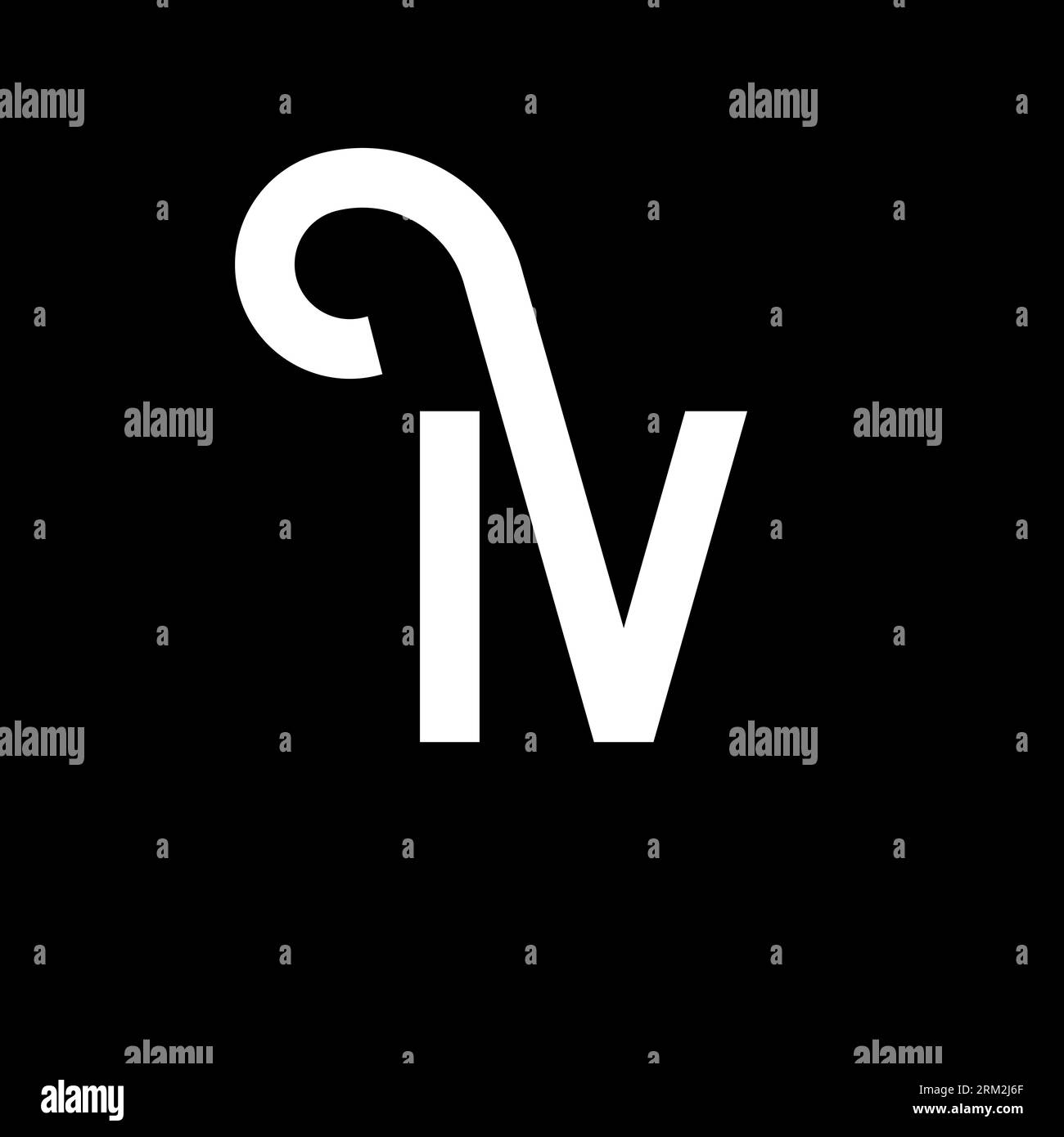 IV letter logo design on black background. IV creative initials letter ...