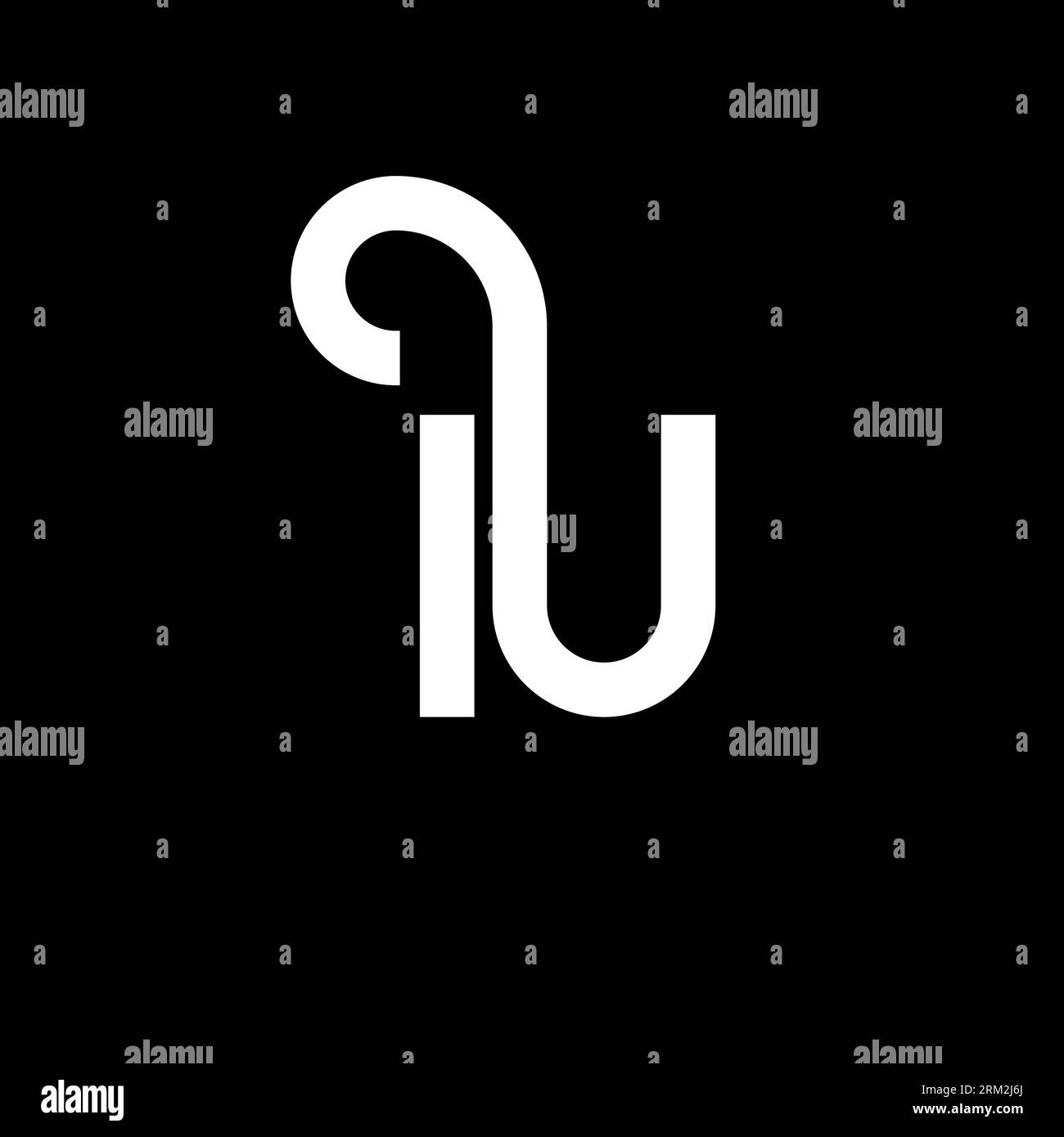 IU letter logo design on black background. IU creative initials letter ...