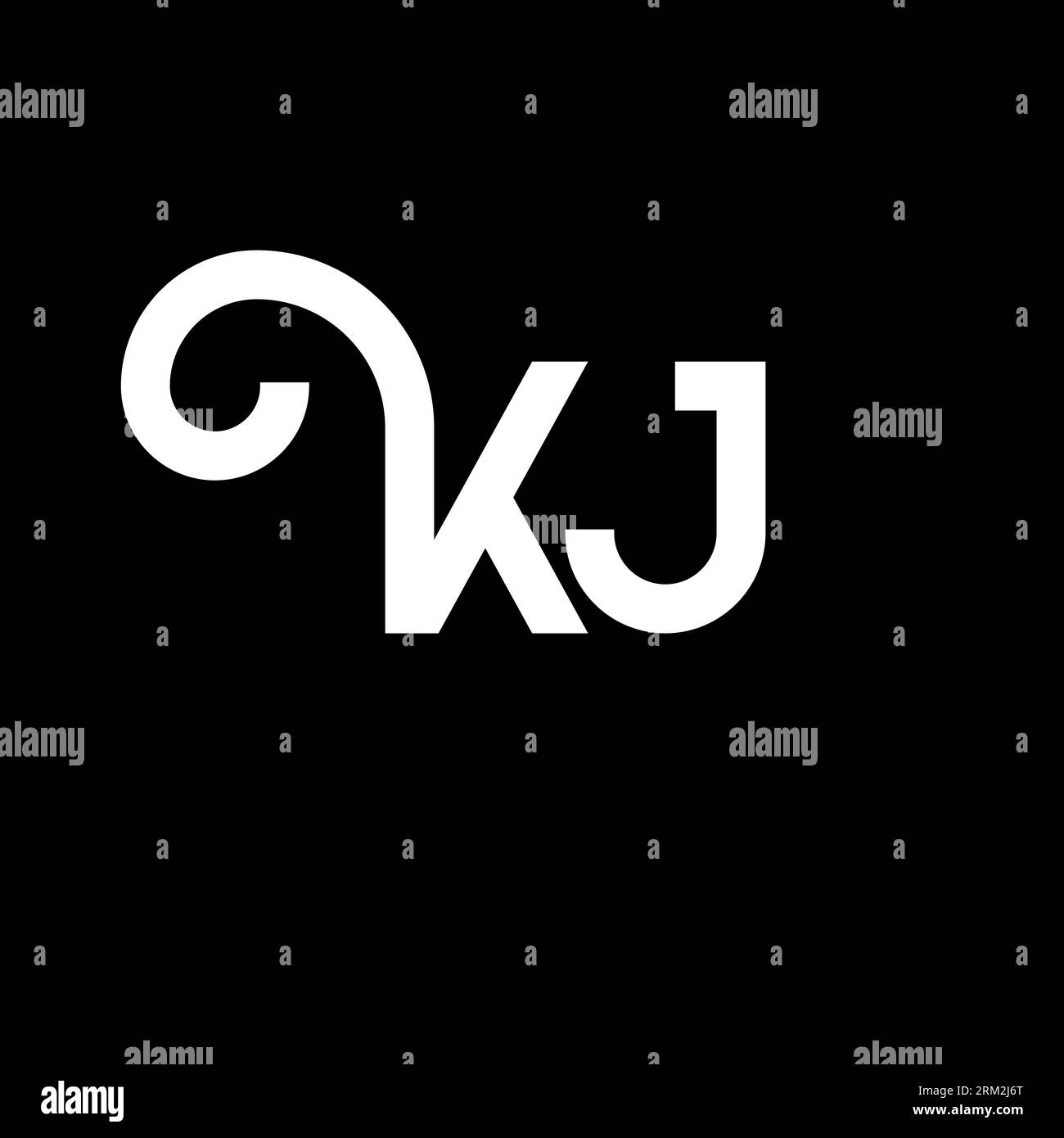 KJ letter logo design on black background. KJ creative initials letter ...