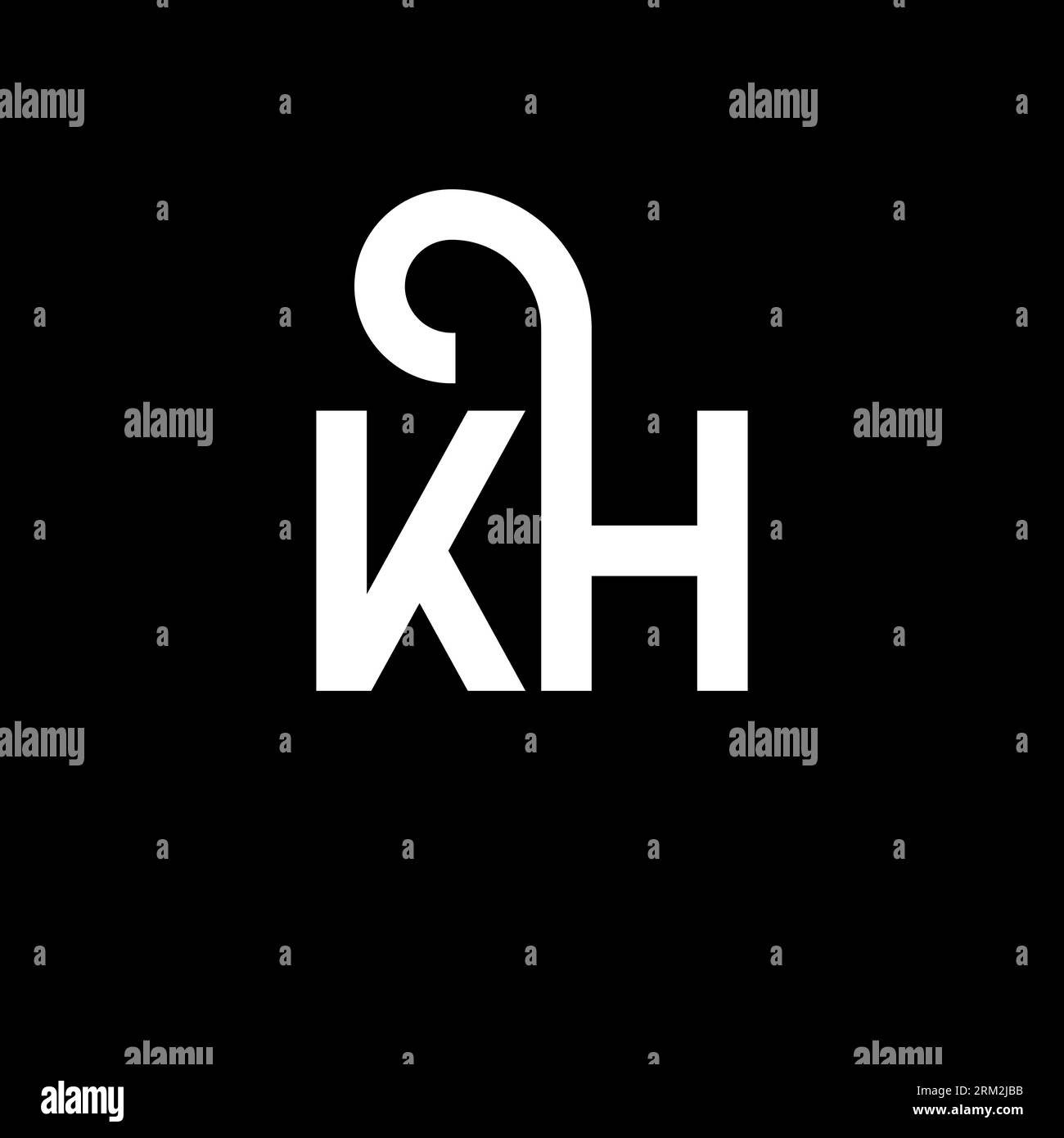 KH letter logo design on black background. KH creative initials letter ...