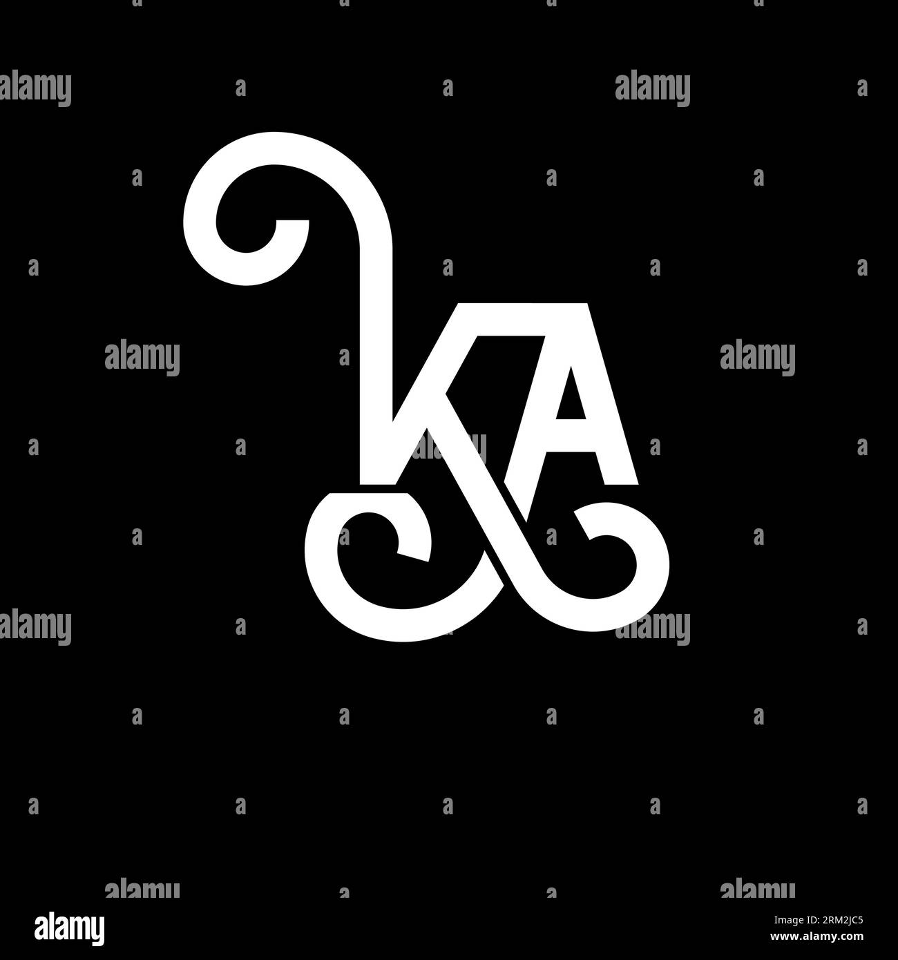 KA letter logo design on black background. KA creative initials letter ...