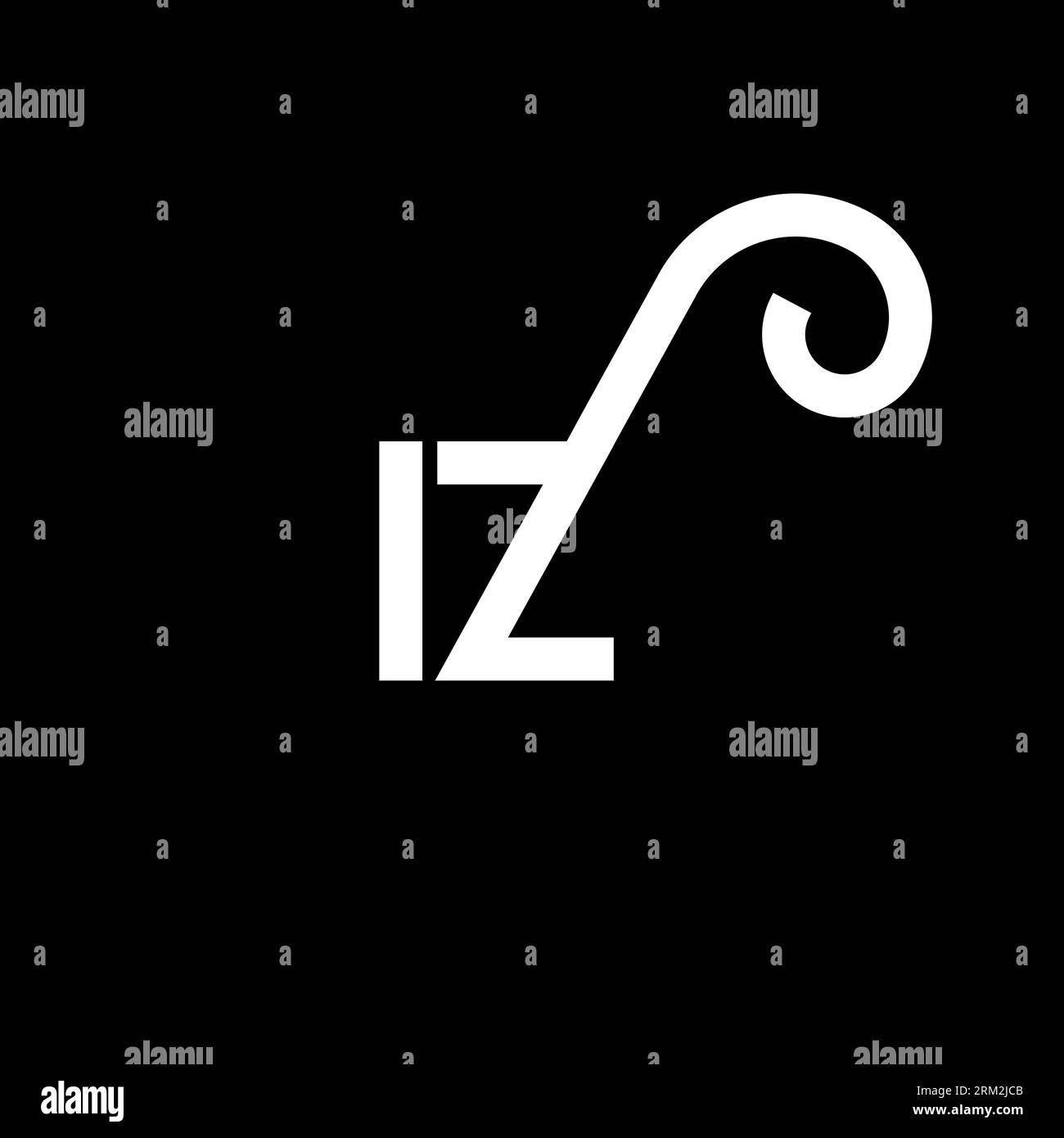 IZ letter logo design on black background. IZ creative initials letter ...