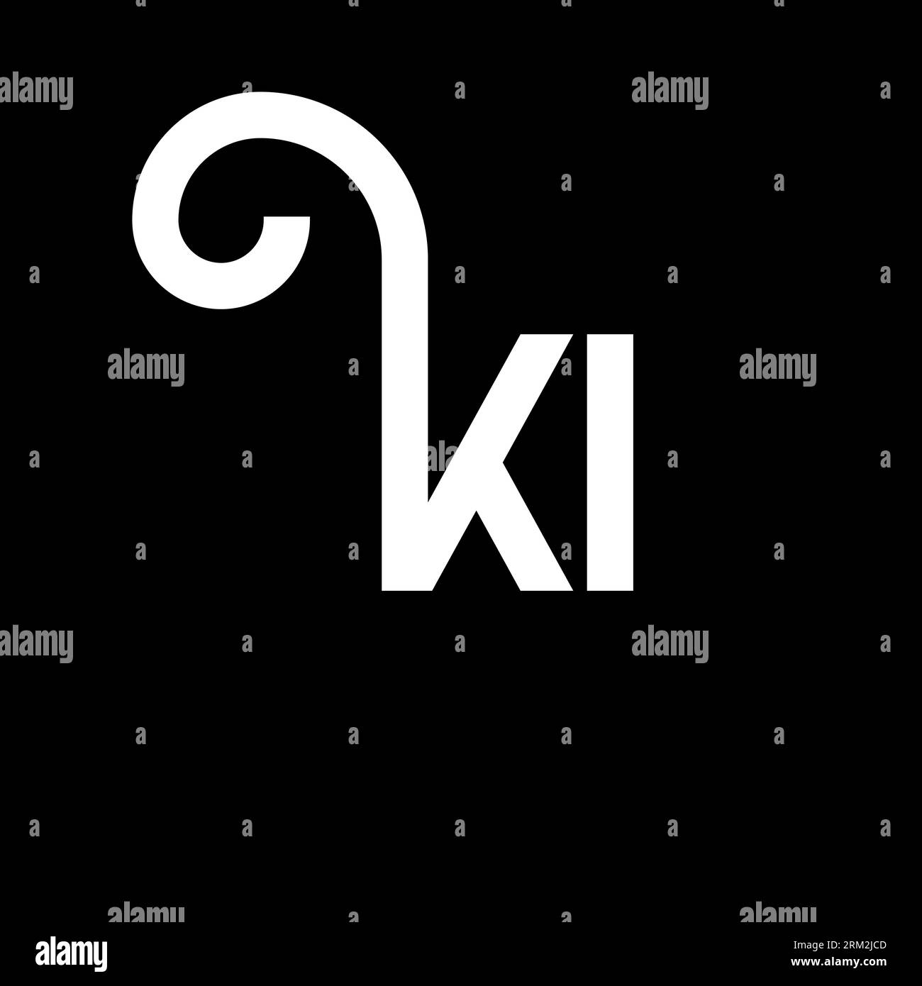 KI letter logo design on black background. KI creative initials letter ...