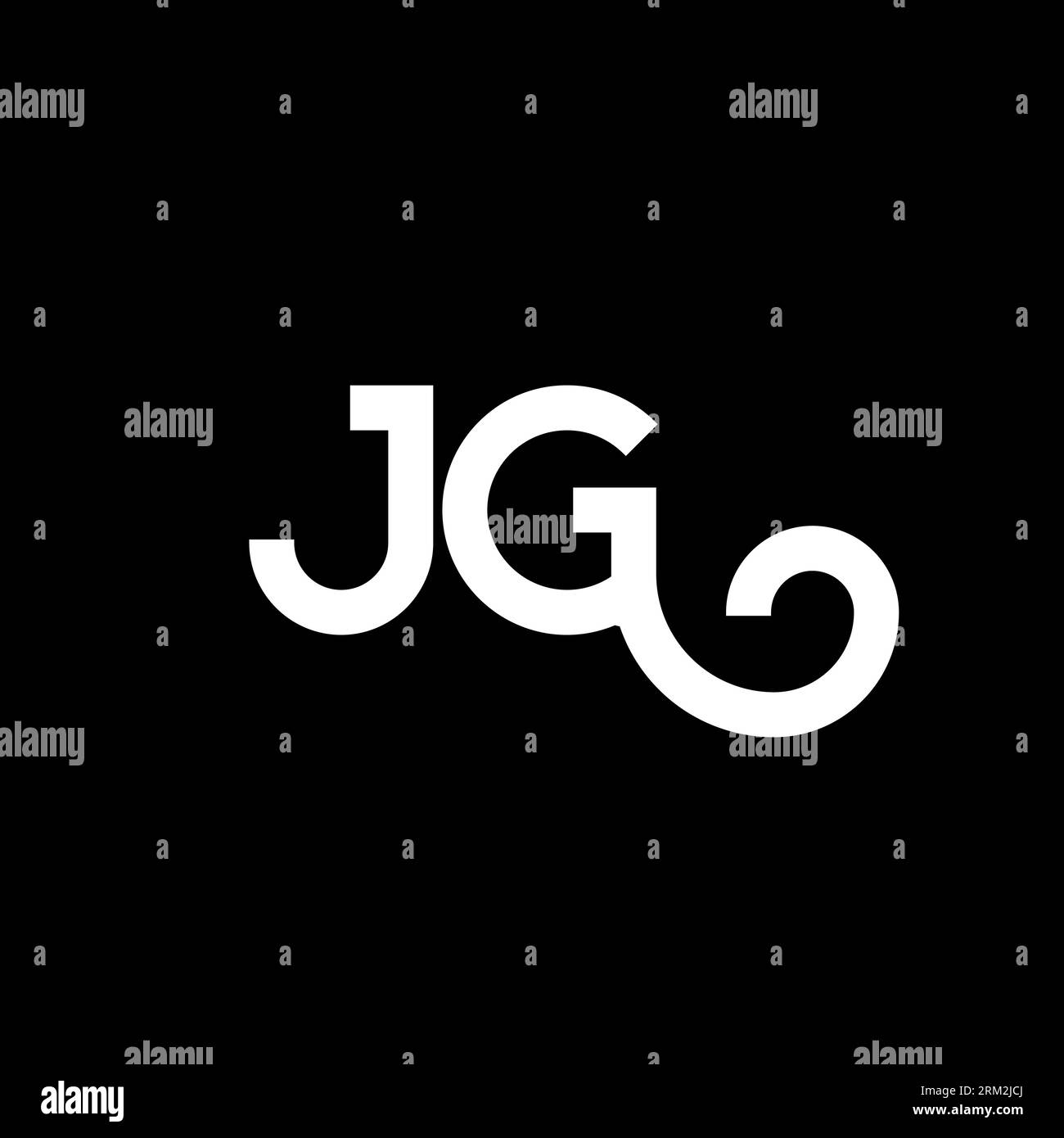 JG letter logo design on black background. JG creative initials letter ...