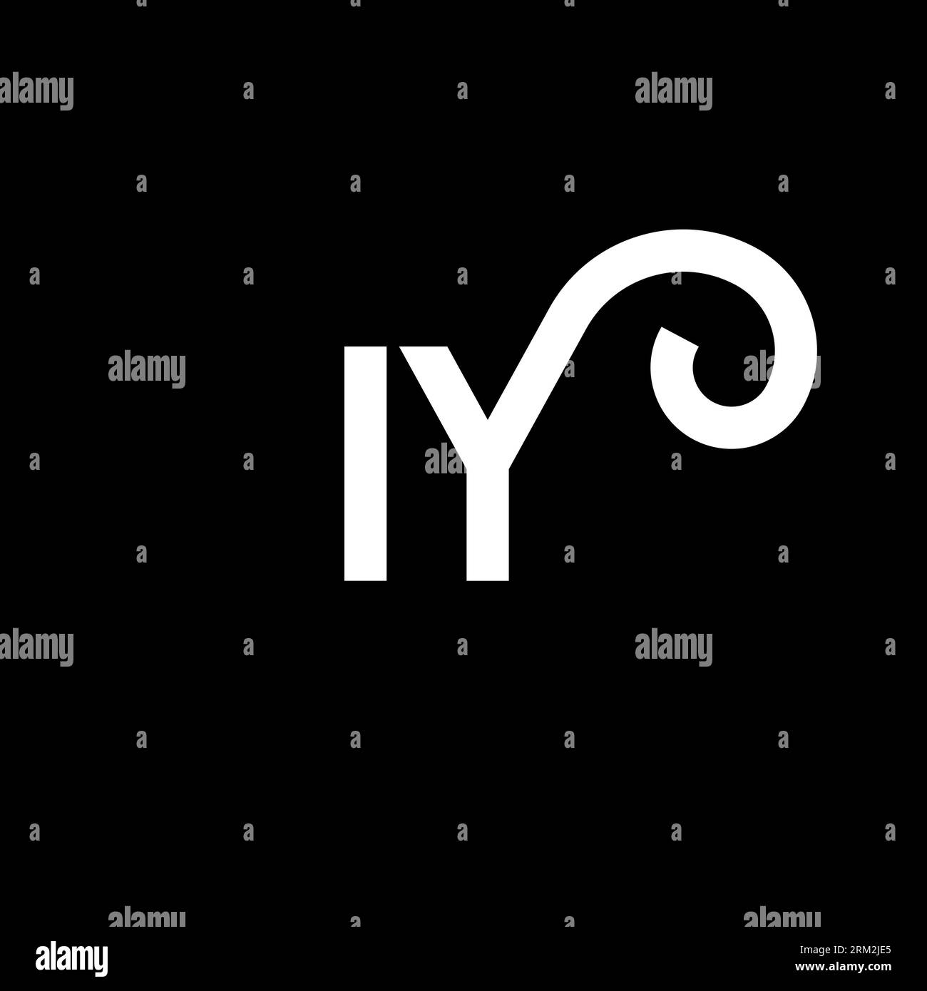 IY letter logo design on black background. IY creative initials letter ...