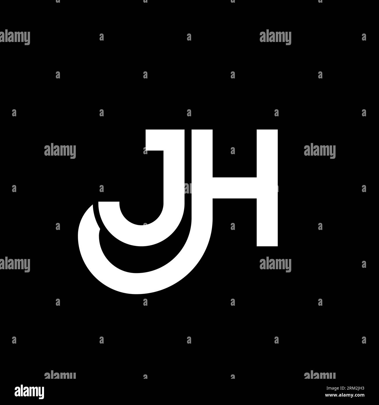 JH letter logo design on black background. JH creative initials letter ...