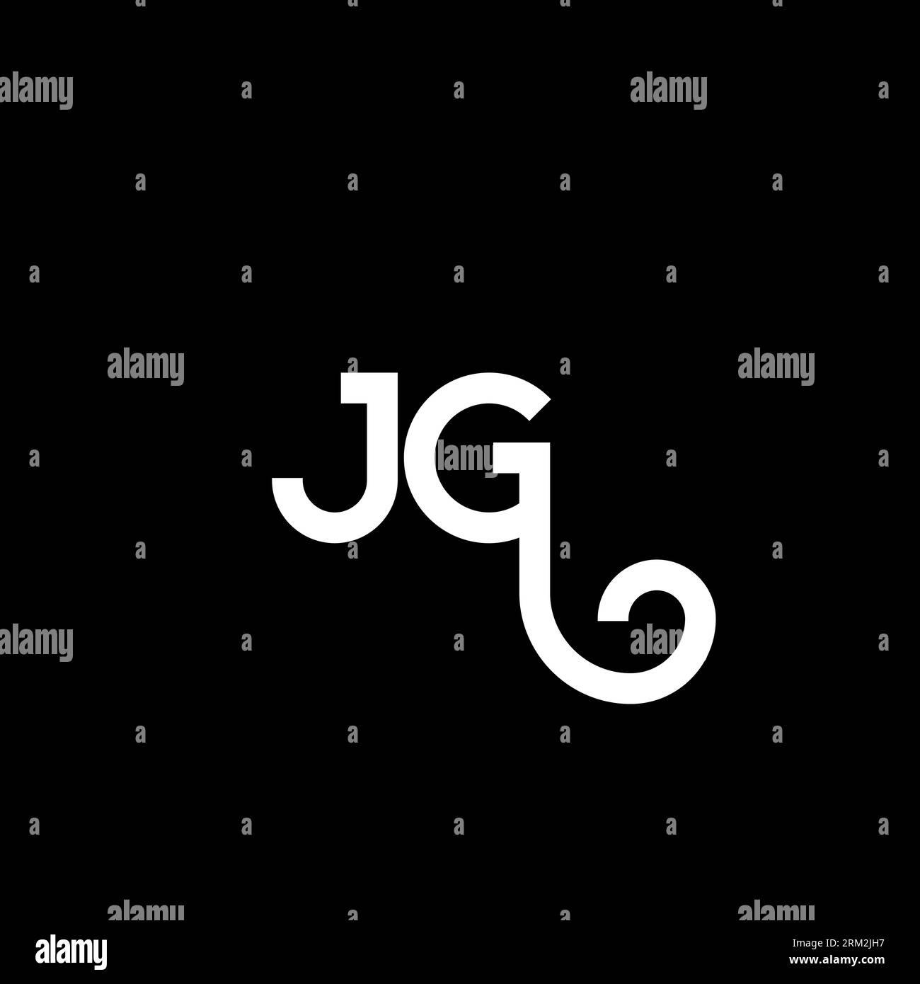 JG letter logo design on black background. JG creative initials letter ...