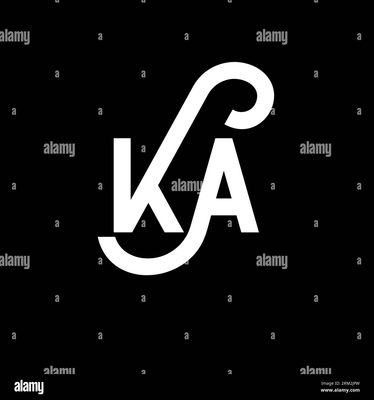 KA letter logo design on black background. KA creative initials letter ...