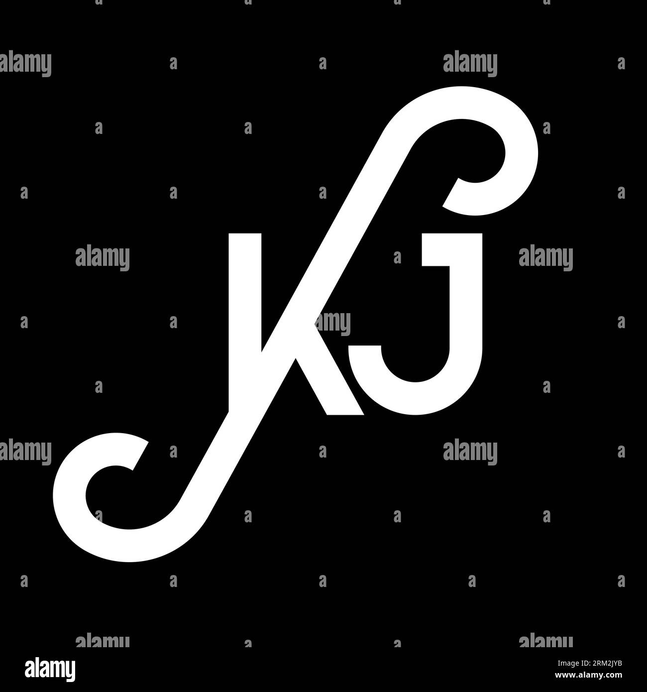 KJ letter logo design on black background. KJ creative initials letter ...