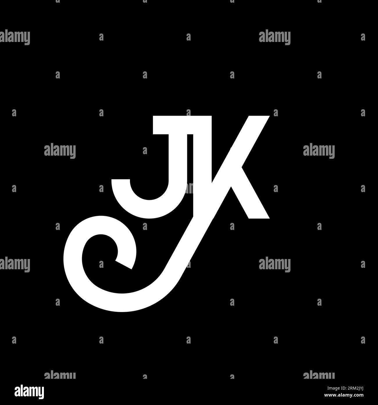 JK letter logo design on black background. JK creative initials letter ...