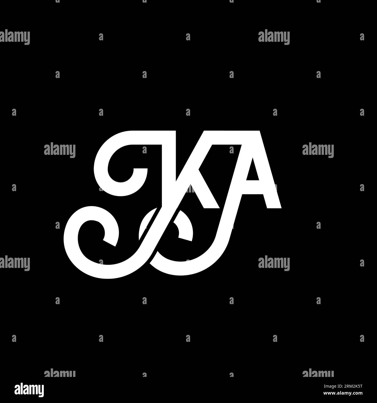 KA letter logo design on black background. KA creative initials letter ...