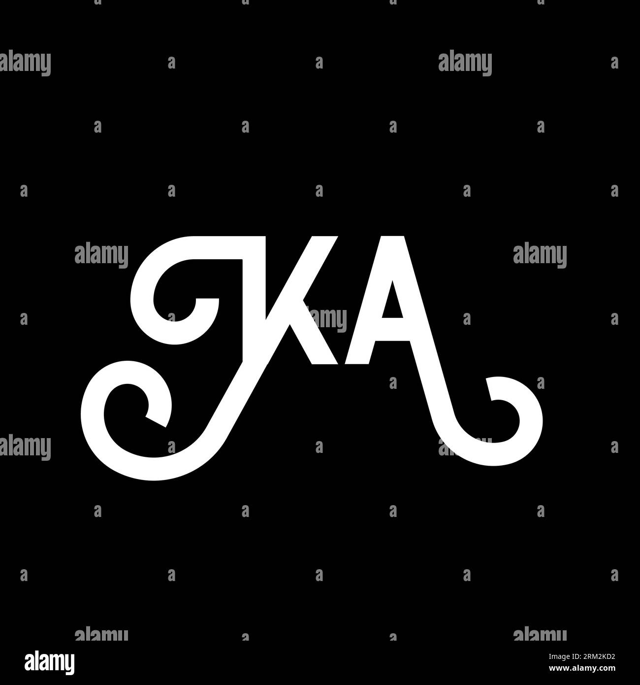 KA letter logo design on black background. KA creative initials letter ...