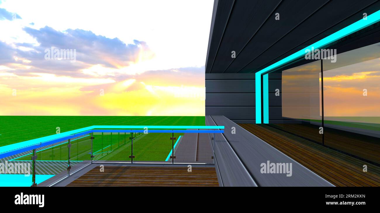 Beautiful sunset grass behind glass hi-res stock photography and images ...