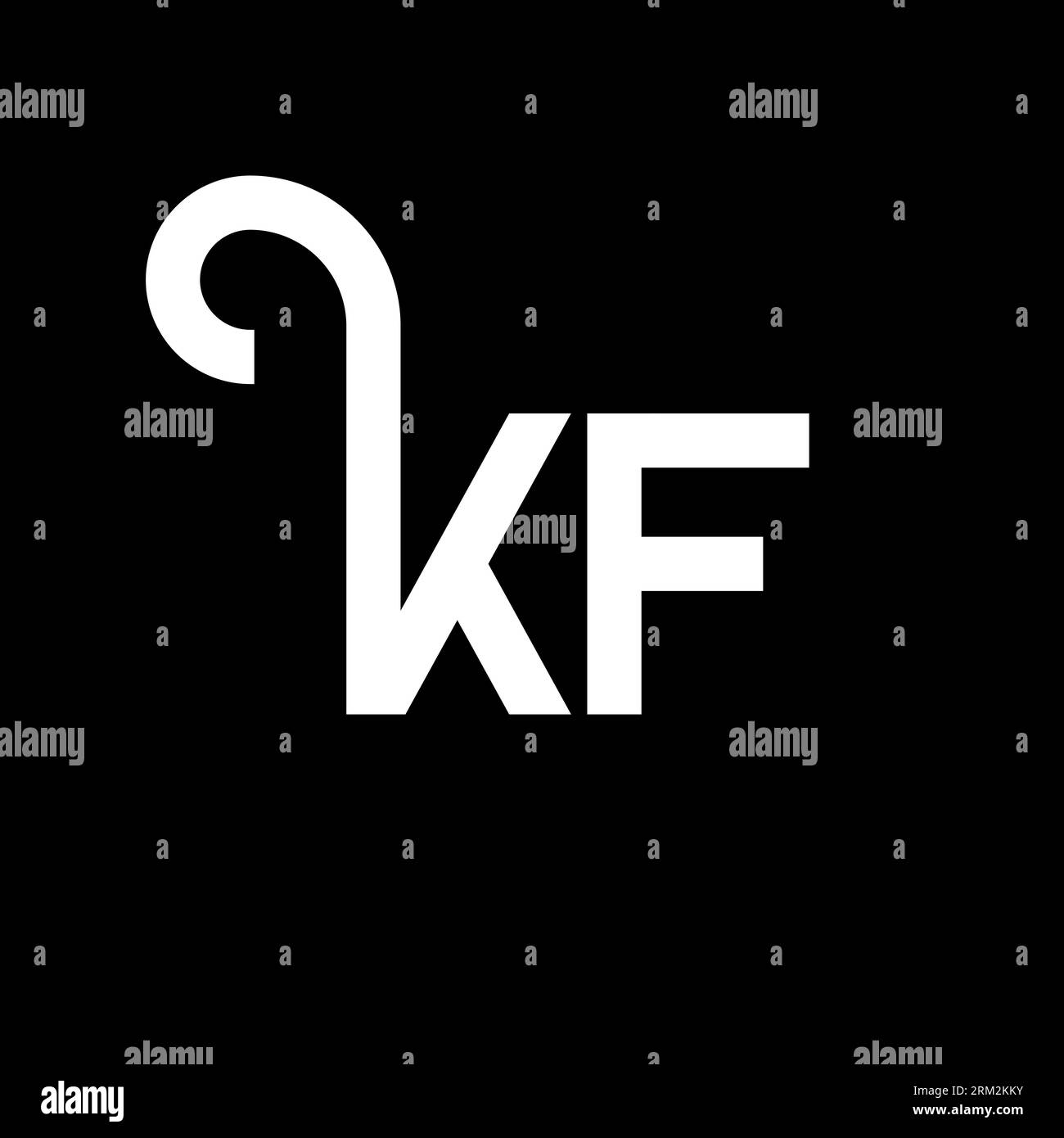 KF letter logo design on black background. KF creative initials letter ...