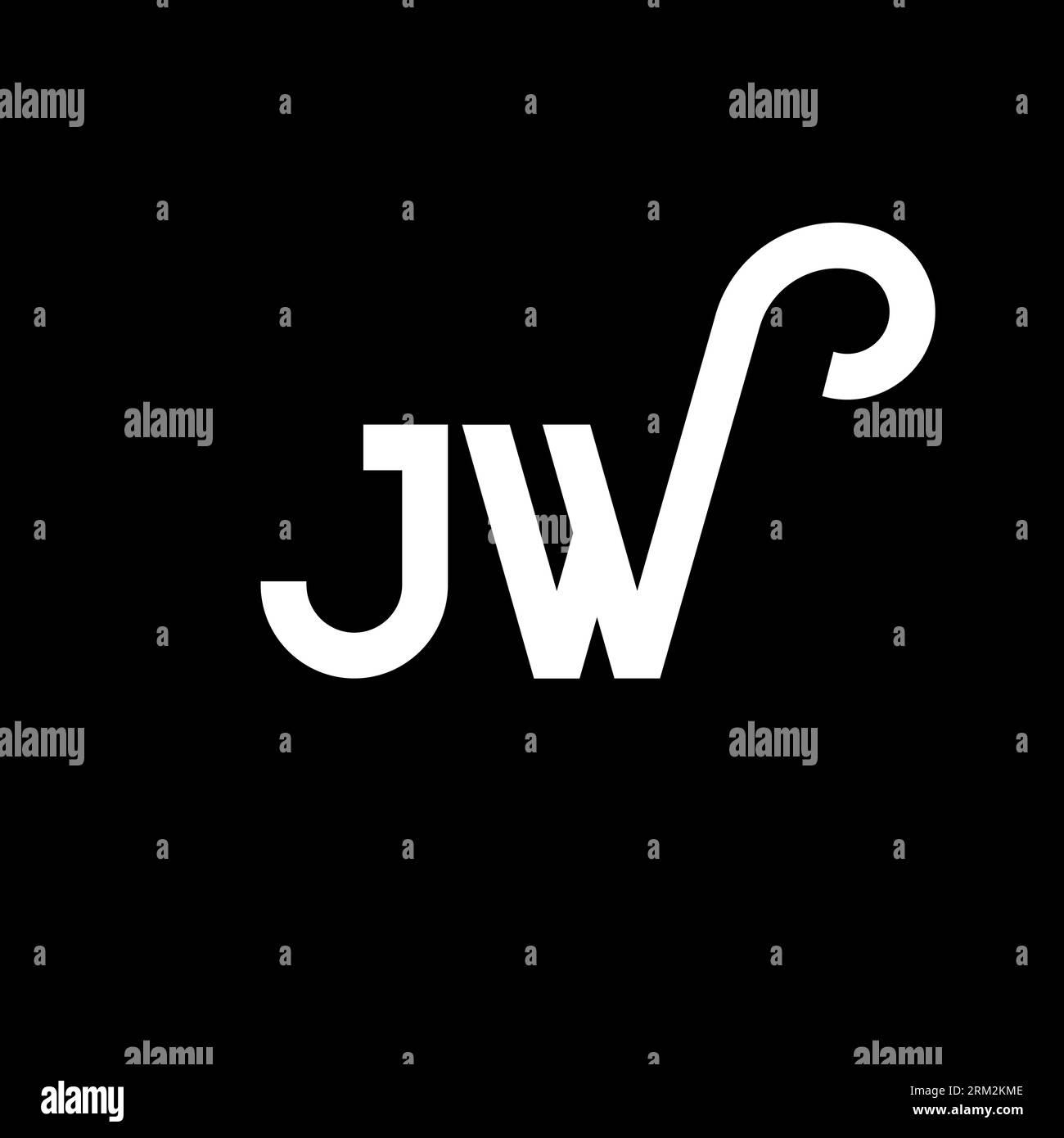 JW letter logo design on black background. JW creative initials letter ...