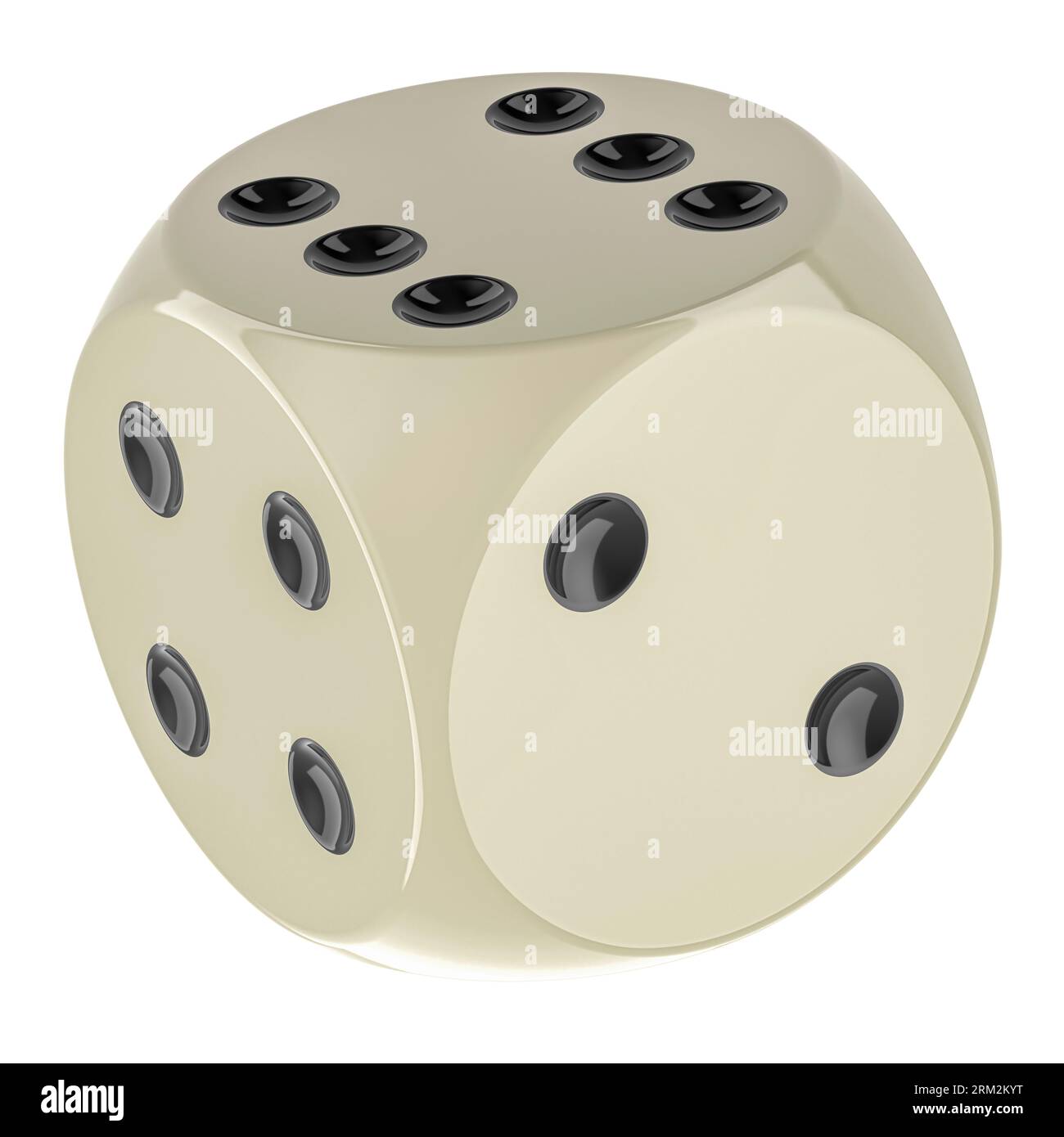 One dice, 3D rendering isolated on white background Stock Photo - Alamy