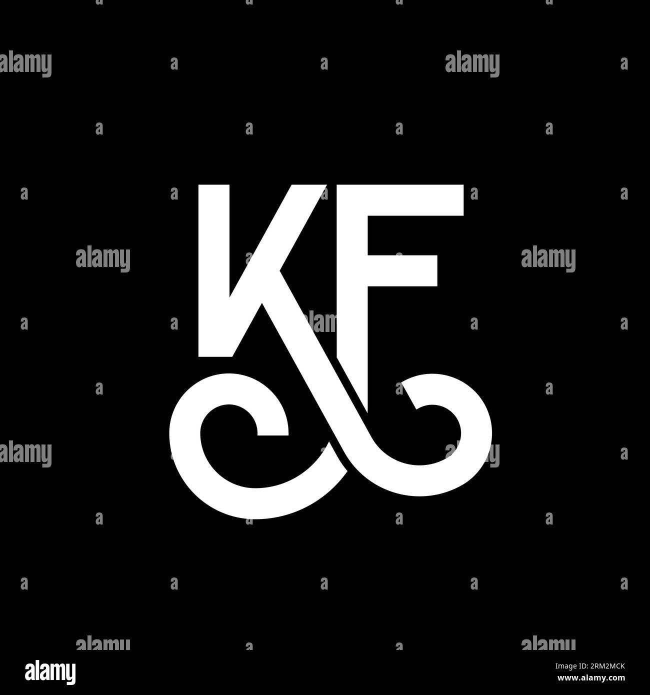 KF letter logo design on black background. KF creative initials letter ...