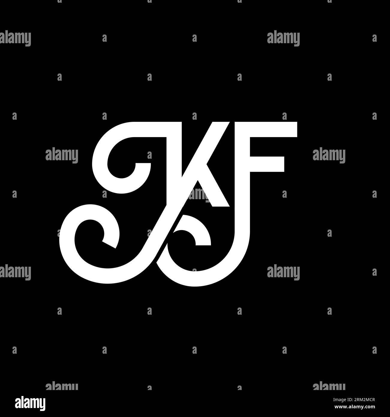 KF letter logo design on black background. KF creative initials letter ...
