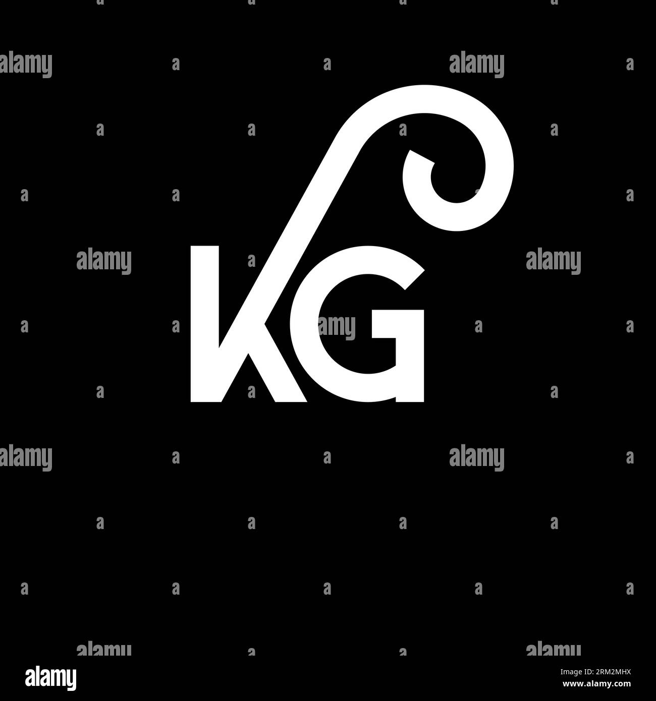 KG letter logo design on black background. KG creative initials letter ...