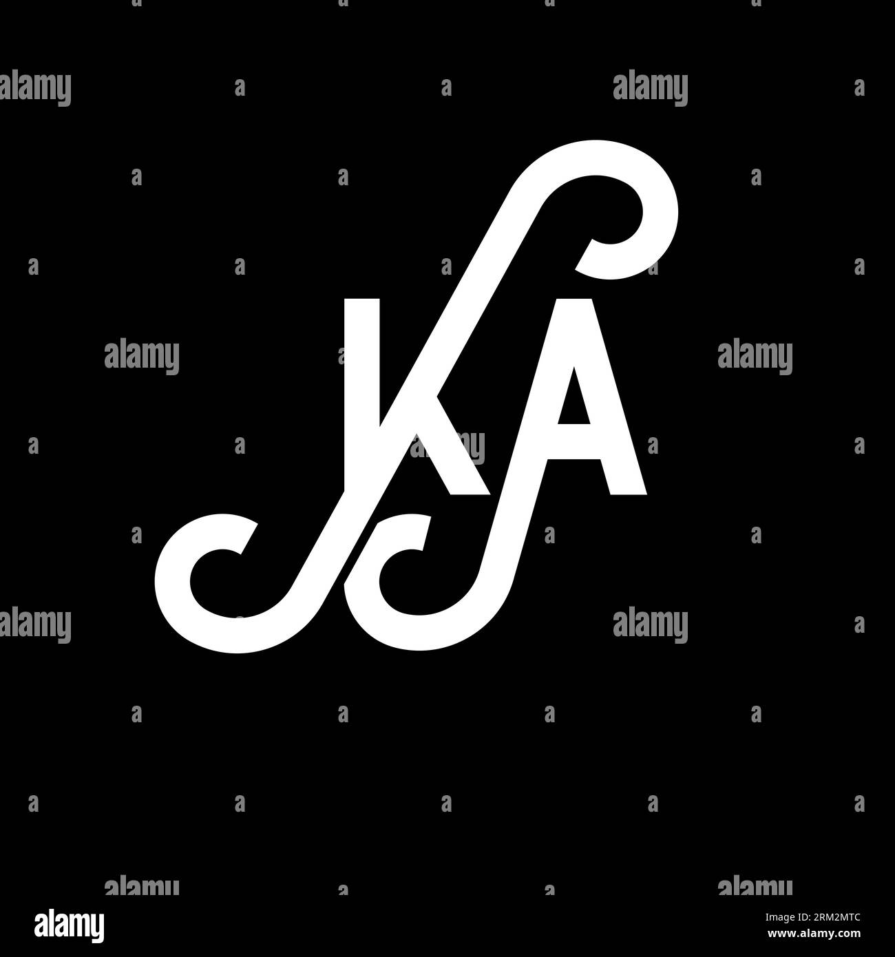 KA letter logo design on black background. KA creative initials letter ...