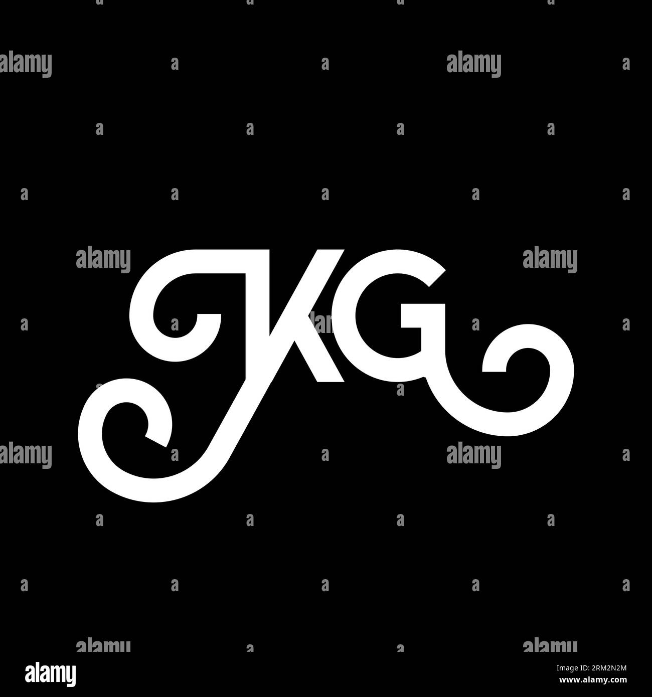 KG letter logo design on black background. KG creative initials letter ...