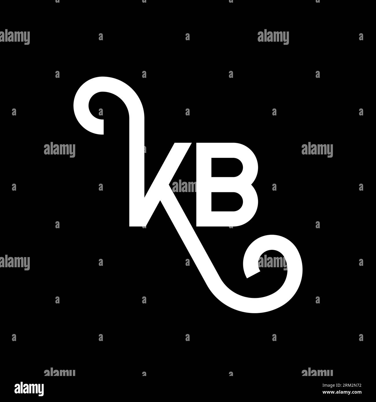 KB letter logo design on black background. KB creative initials letter ...