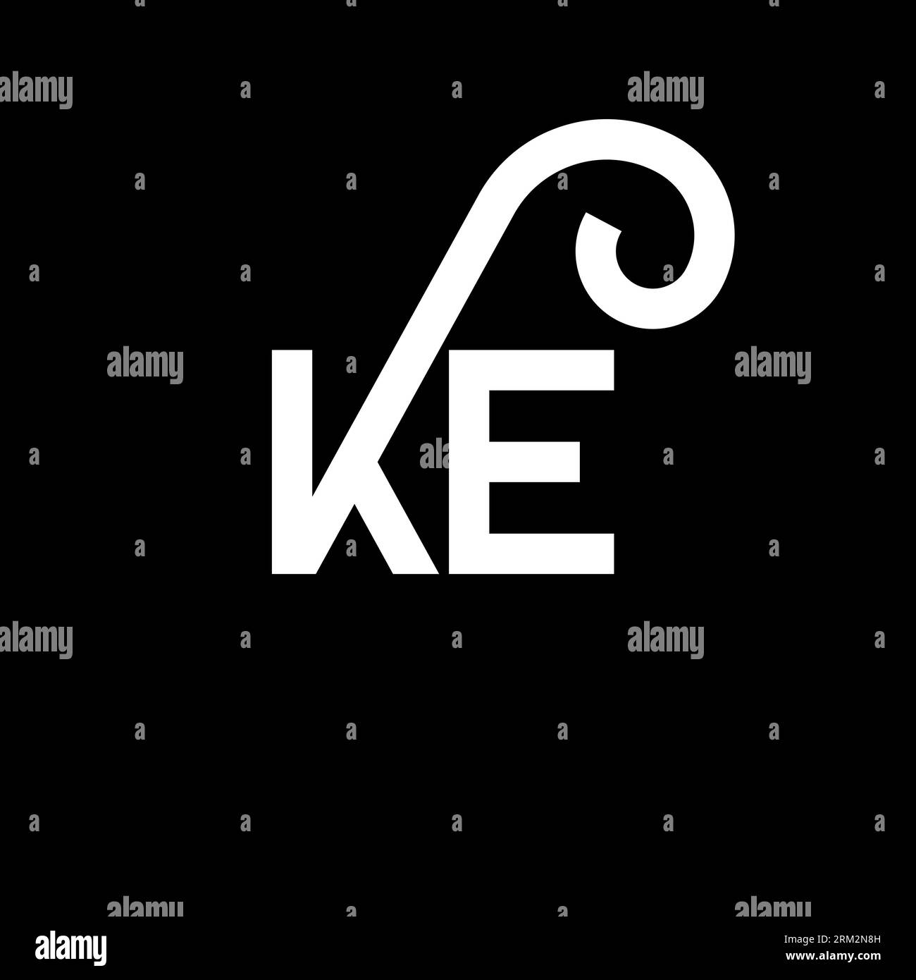KE letter logo design on black background. KE creative initials letter ...